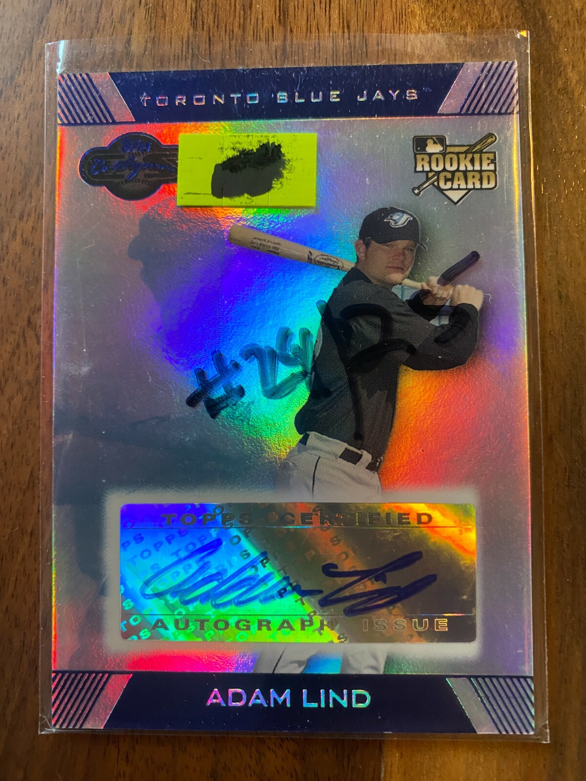 A67,478 - 2007 Topps Co-Signers Hyper Silver Blue #116 Adam Lind Auto ...