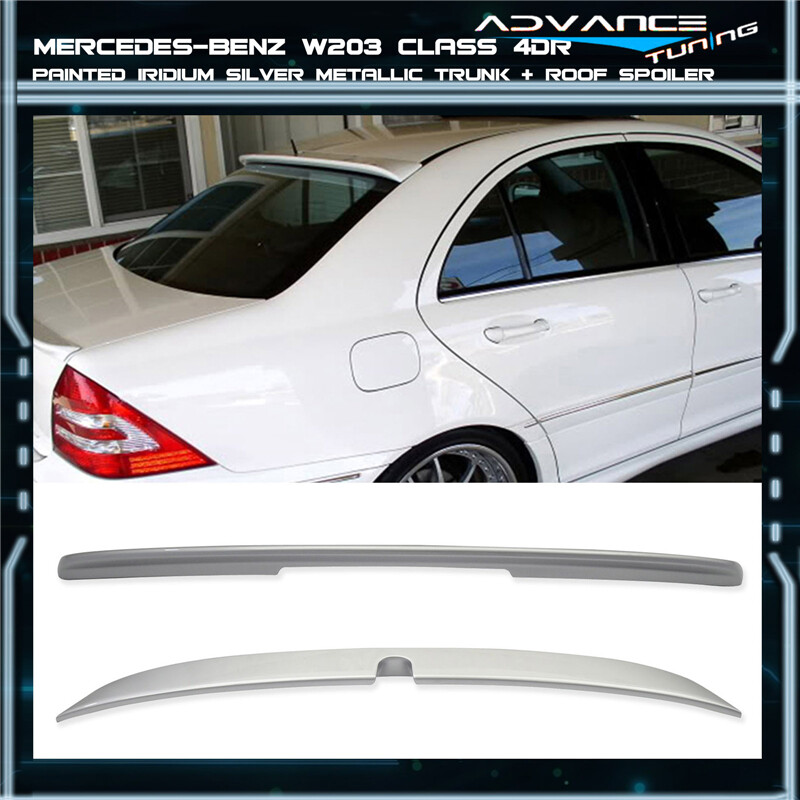 01-07 W203 Trunk + Roof Spoiler Painted Color # 775 Iridium Silver ...