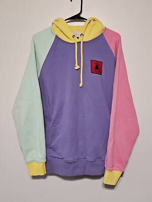 Teddy Fresh Hoodie Mens Large Multicolor Pastel Colorblock Pullover ...