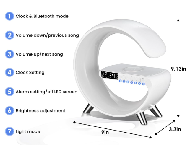 2025 New Intelligent G Shaped LED Lamp Bluetooth Speake Wireless ...