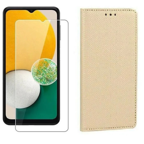Case For Samsung Galaxy A04S / A13 5G Gold + Tempered Glass Cover ...
