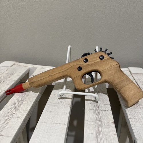 Wooden Rubberband Gun 11” Kids Toy Gun with Red/Black Plastic Tip. | eBay