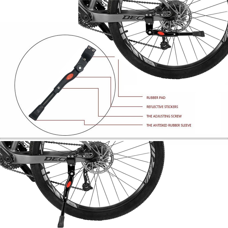 Bike Kick Stand Cycle Adjustable Alloy Foot Heavy Duty Prop Bicycle ...