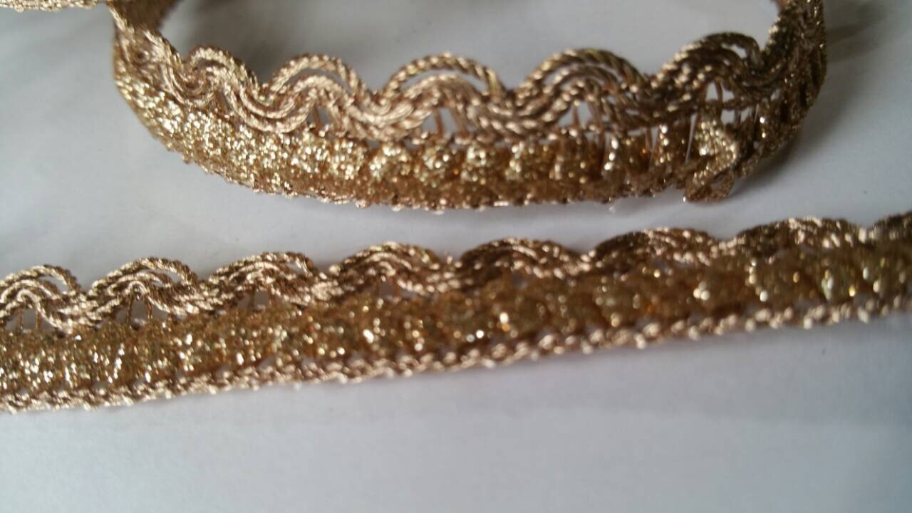 Sparkly Braided GOLD&SILVER Ribbons lace trim for craft DIY sewing ...