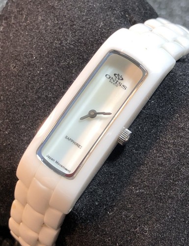 Oniss Paris Women’s Watch Sapphire Crystal Ceramic Rectangle Wristwatch ...