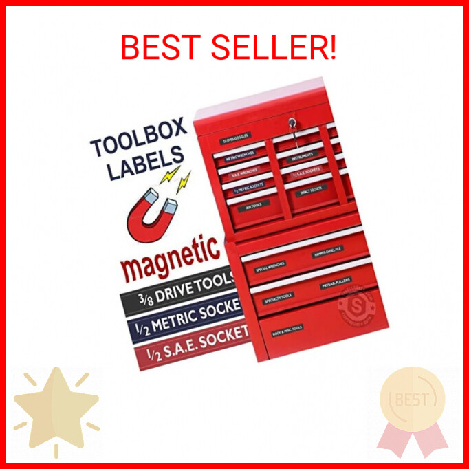 Magnetic Tool Box - Tool Chest Organizer Labels (Blue Edition) Organize ...
