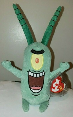 Ty Beanie Baby - SHELDON J. PLANKTON (SpongeBob Squarepants) NEW MWMT ...