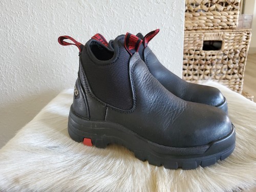ROCKROOSTER Black Simple Work Boots Waterproof Soft Toe & Steel Toe 6 ...
