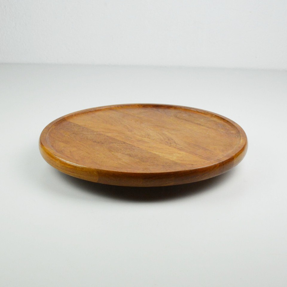 Teak Rondell - Vintage - Rotary Plate - Wood Plate With Bearings - Teak ...