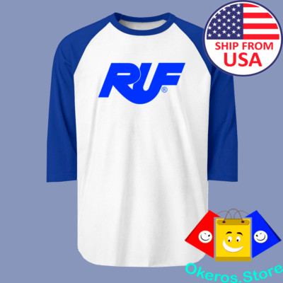 RUF Racing Car Germany Tuning Tuner Men's Raglan White Blue Size S to ...