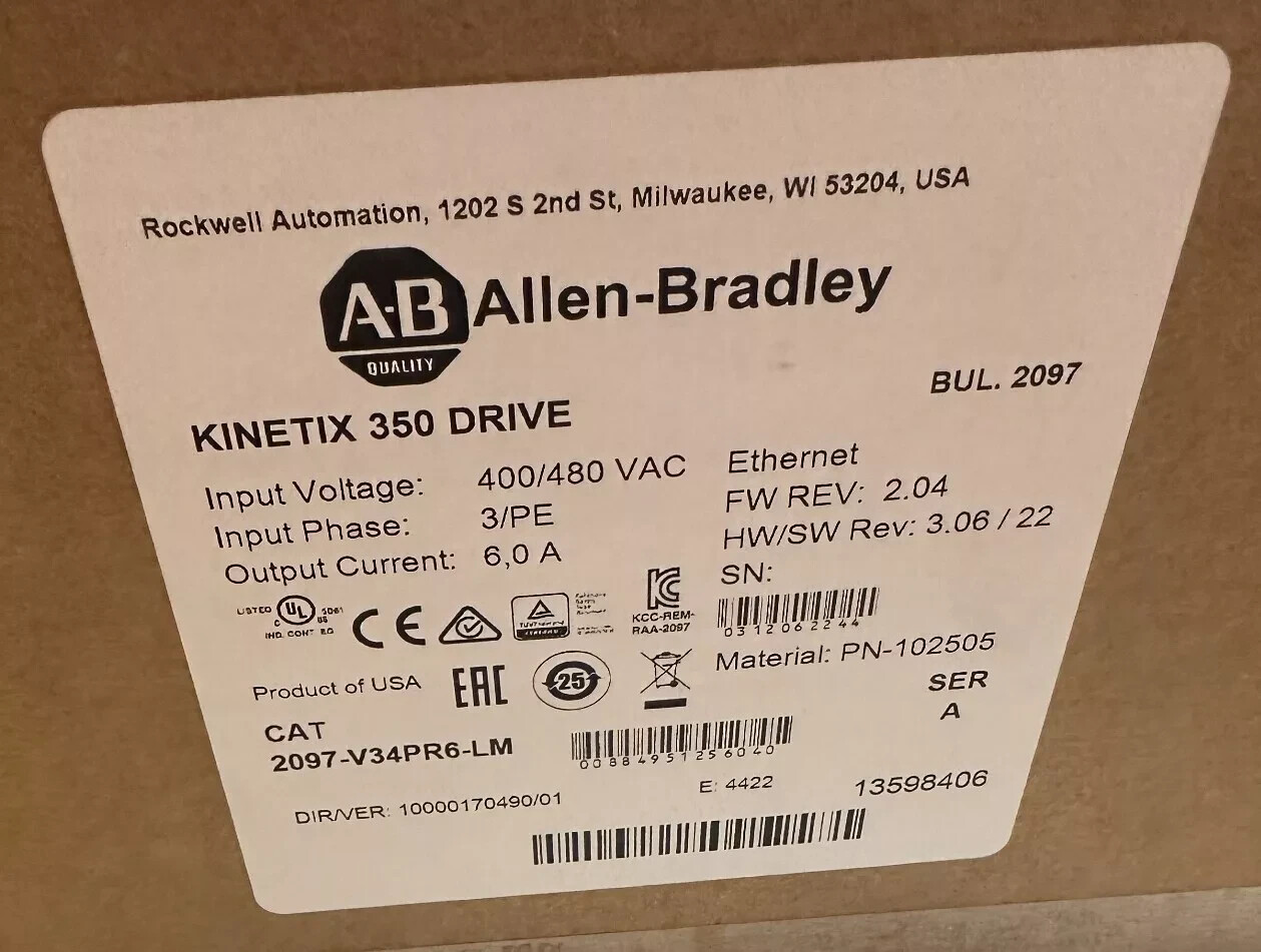 Allen- Bradley Kinetix 350 3.0kW Servo Drive (2097-V34PR6-LM) for sale ...