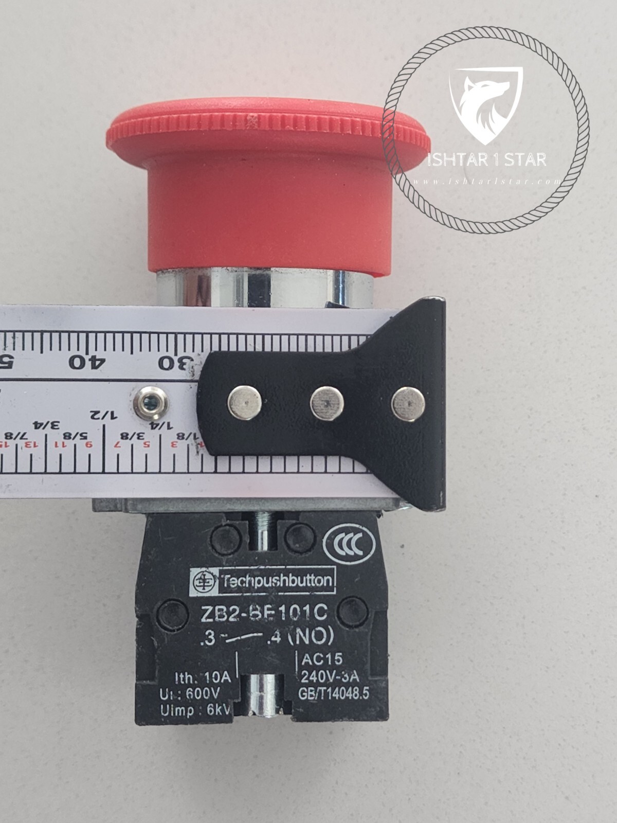 US Stock ZB2-BE101C RED Mushroom 2NO Emergency Stop Push-button Switch ...