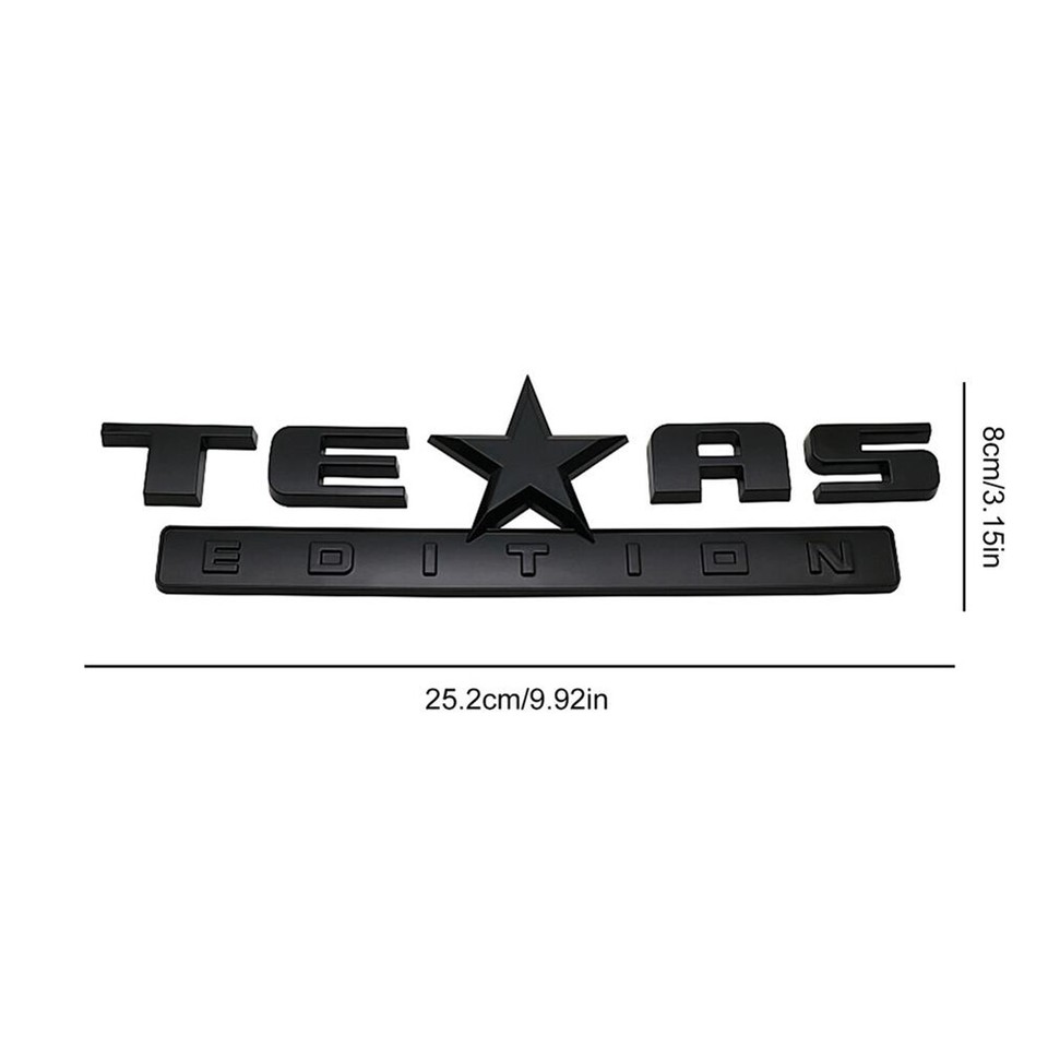 2pcs Black TEXAS EDITION Emblem Car Fender Trunk Lid 3D Badge Nameplate ...
