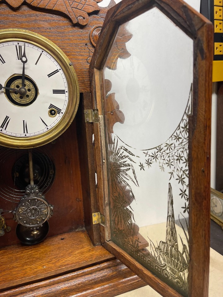 ANTIQUE E. INGRAHAM MANTEL/SHELF CLOCK 8 DAY TIME/STRIKE | eBay