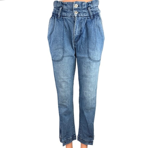 Something Navy Blue Medium Wash Faded High Rise Straight Leg Denim ...
