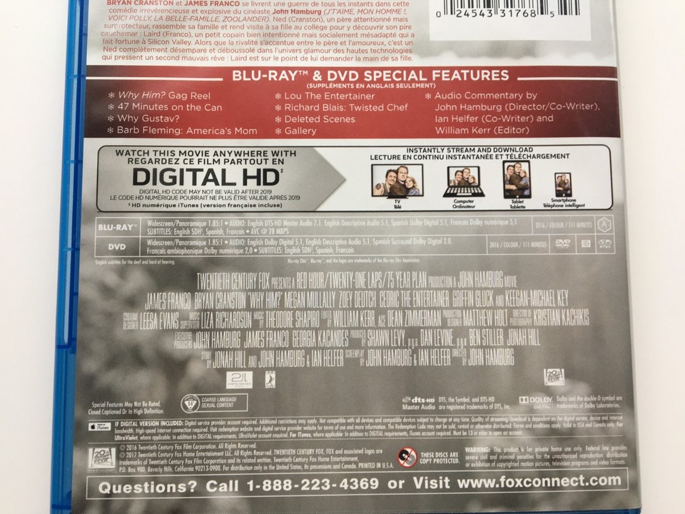 Why Him? (Blu-ray/DVD - No Digital Code) | eBay