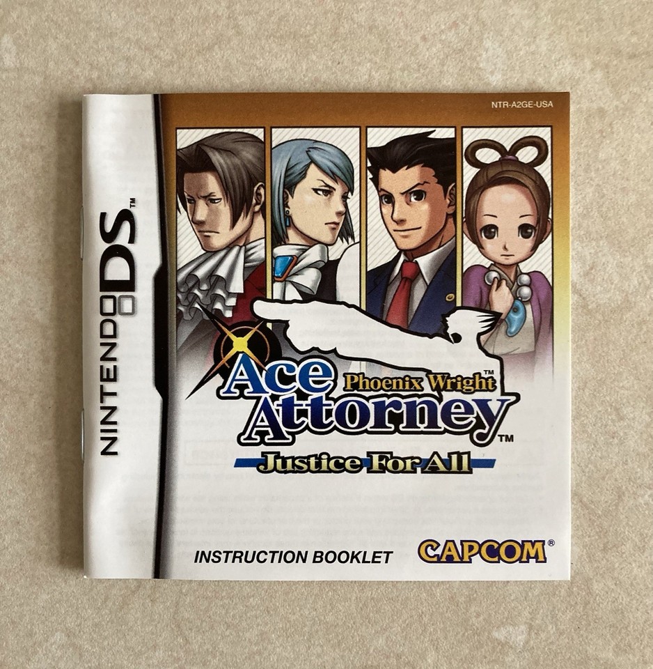 Phoenix Wright: Ace Attorney Justice for All, Nintendo DS, US NTSC, VGC ...