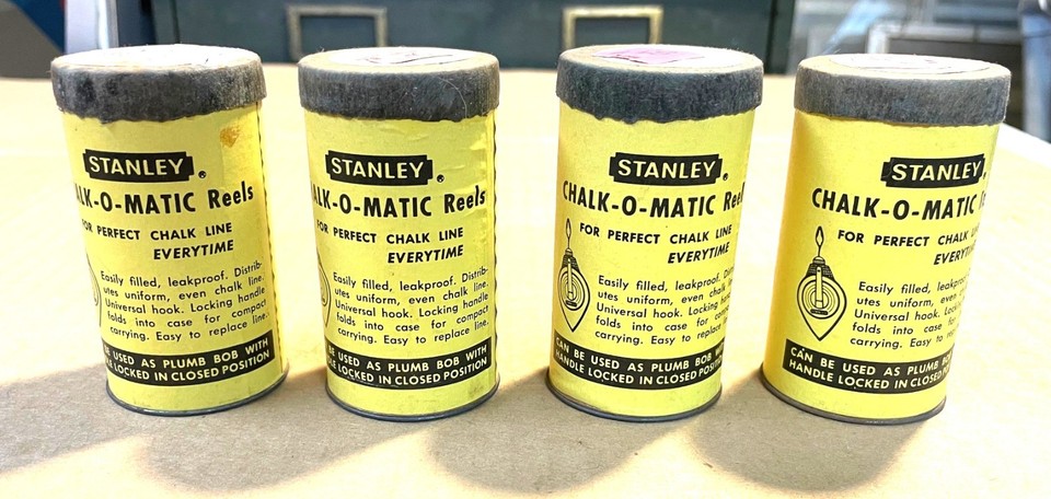 4 – NOS STANLEY C2050W WHITE - 2 OZ. REFILL FOR CHALK-O-MATIC, CHALK ...