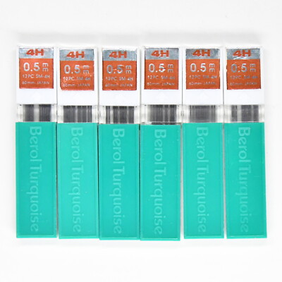 Berol Turquoise 5M-4H 0.5mm 4H Mechanical Pencil Refills 6 Tubes Thin ...