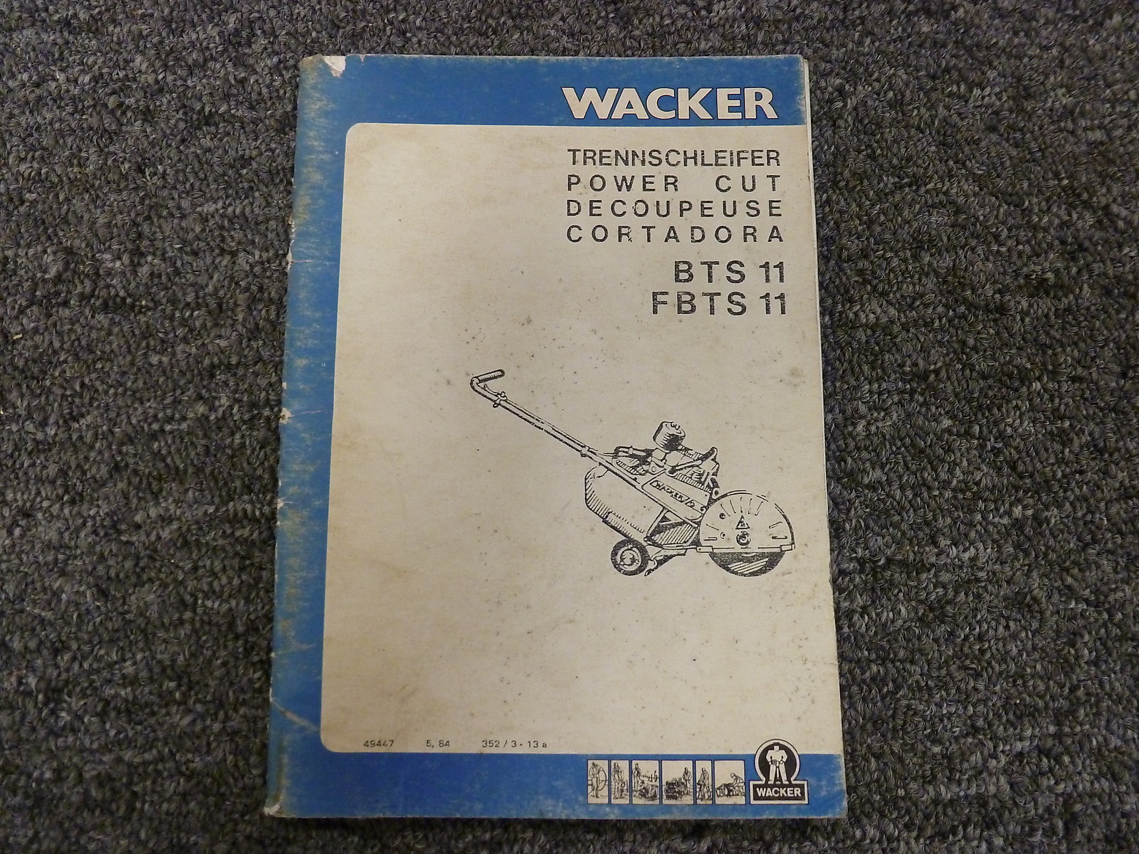 Wacker Models BTS11 & FBTS11 Power Cut Concrete Saw Owner Operator ...