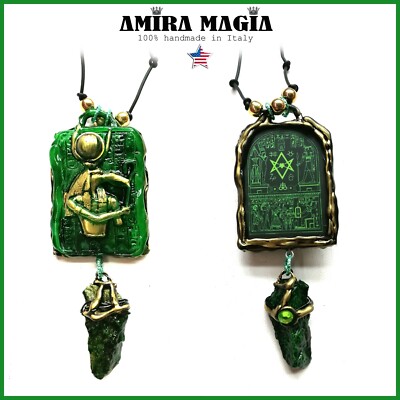 Egyptian God Thoth Emerald Tablet Pendant Necklace Talisman Amulet ...