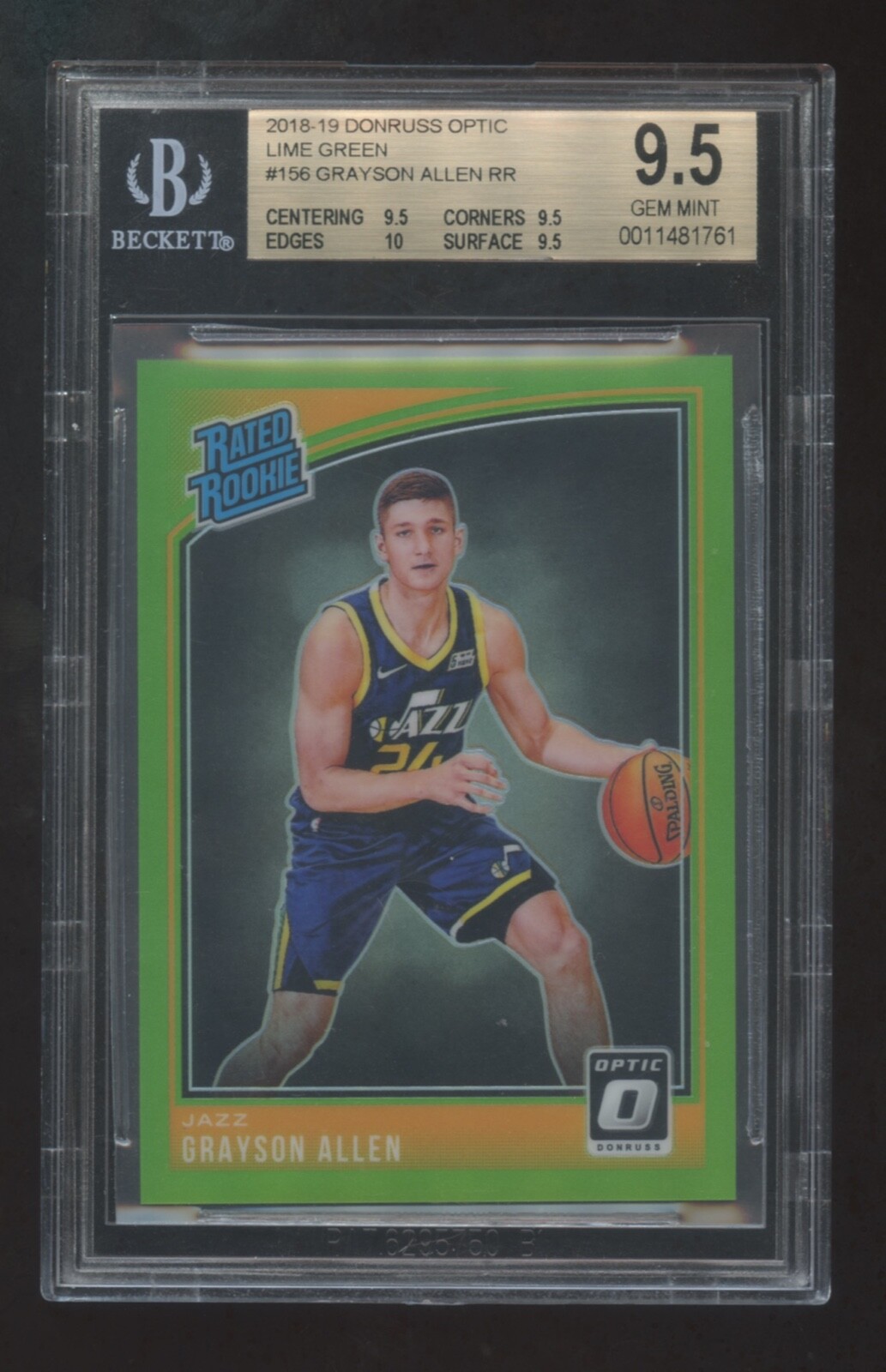 POP 1 BGS 9.5 Grayson Allen 2018 OPTIC ROOKIE LIME GREEN REFRACTOR #ED ...