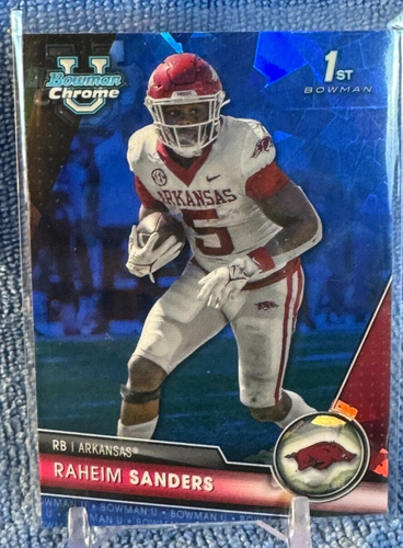 Raheim Sanders#24 2023 Bowman Chrome U Sapphire 1st Bowman | eBay