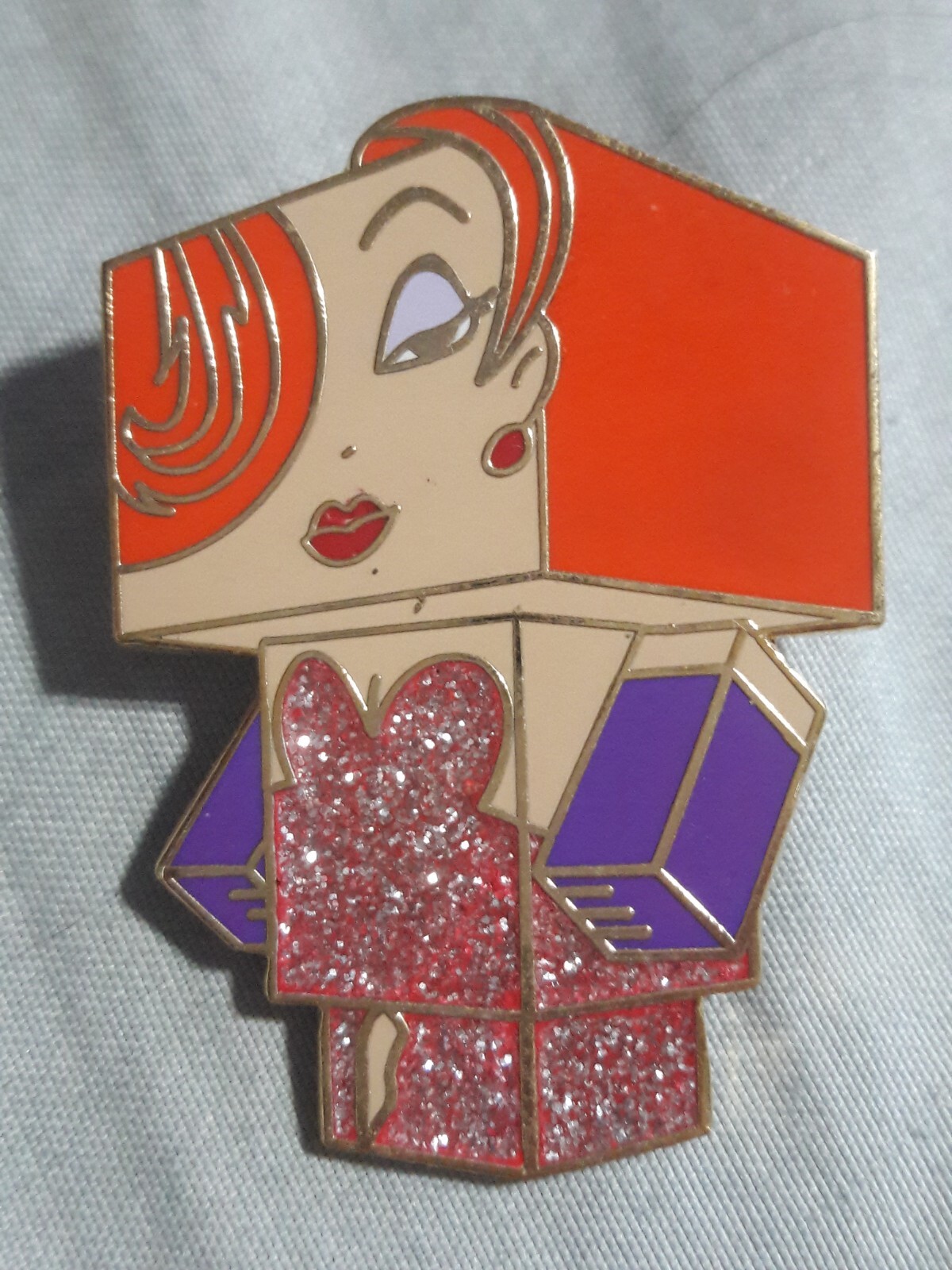 WFRR Jessica Rabbit LEGO Block Style Enamel Pin Glitter Red Purple | eBay