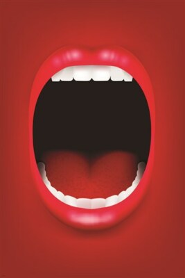 modern art poster OPEN MOUTH red lips perfect white teeth LIFE LIKE ...