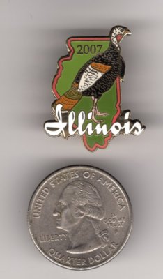 2007 ILLINOIS TURKEY HUNTING PIN BADGE-MICHIGAN DEER BEAR PATCHES | eBay