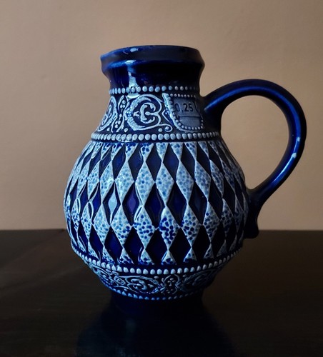 Vintage Marzi & Remy Cobalt Blue Creamer With Diamond Pattern .25 L | eBay