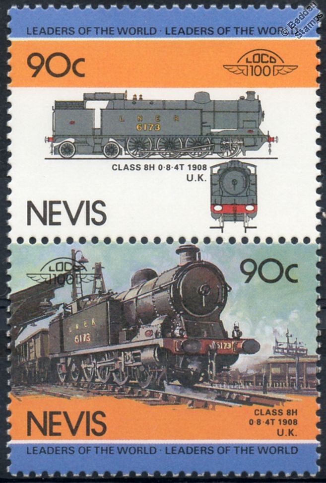 1908 GCR/LNER Class 8H 0-8-4T (Great Central Railway) Train Stamps ...