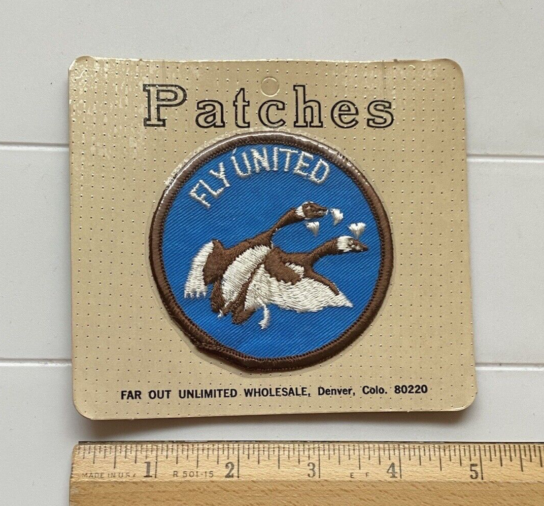 NIP Vintage Fly United Flying Geese Goose Sex Humor Blue Embroidered ...