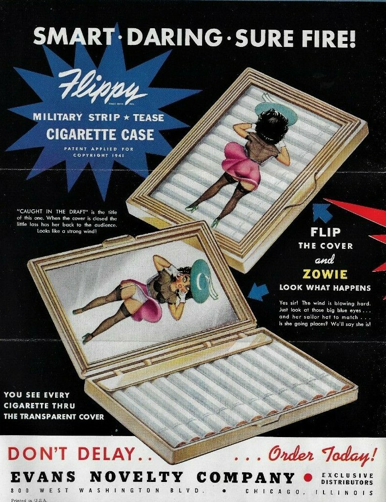 1942 PIN-UP CIGARETTE CASE AD ~ ELMER SIMMS CAMPBELL "ESKY" ARTWORK ...