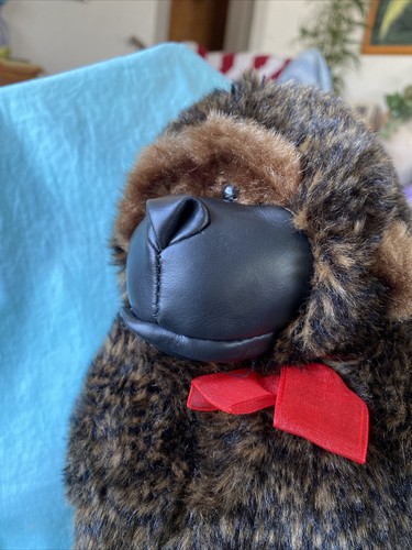 Dan Dee Gorilla Ape Faux Leather Plush Animal 12” Sitting Monkey ...