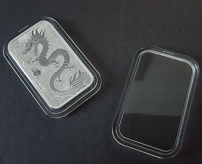 5 x 1 oz Perth Mint Dragon SILVER rectangular coin capsules (designed ...