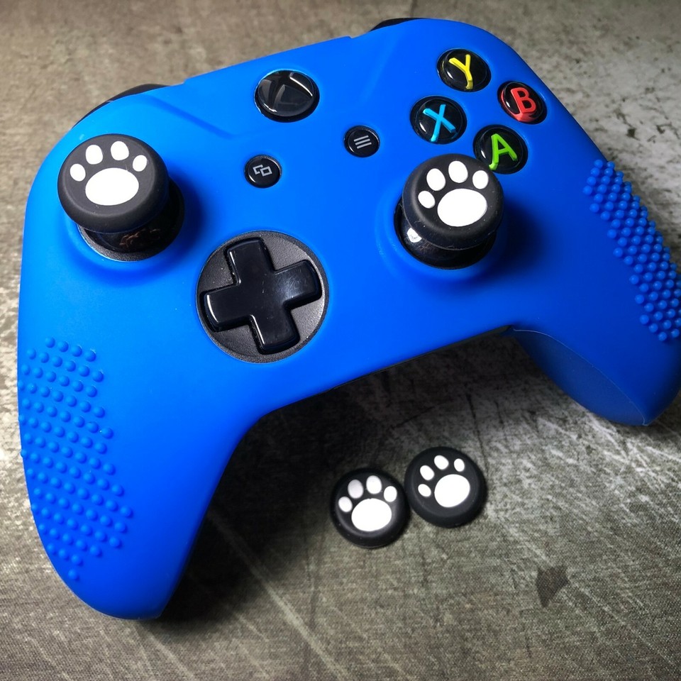 Set of Silicone Rubber Skin Case Cover Paw Analog Grips For Xbox One ...