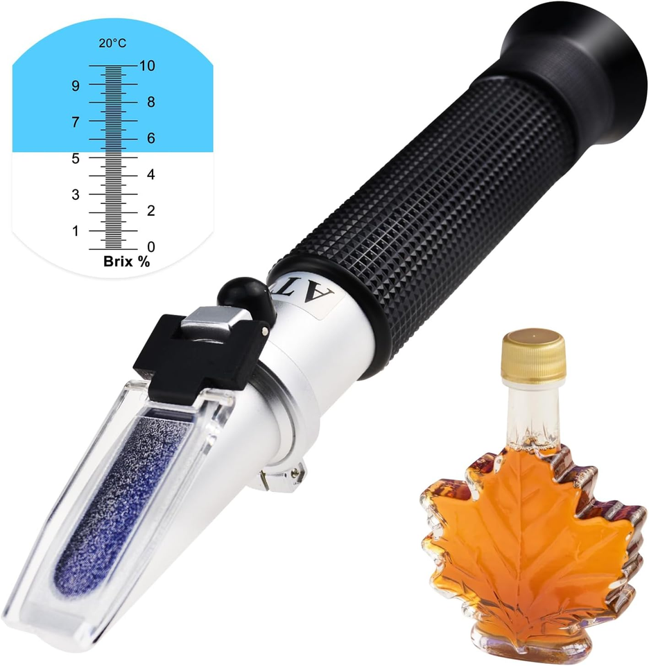 0-10% Brix Refractometer for Testing Sugar Content Maple Sap Syrup, Low ...