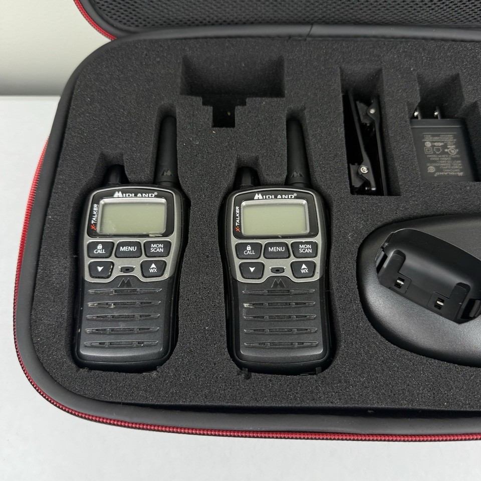 Midland X-TALKER Walkie Talkie Dual Pack With Charger and Case TESTED ...