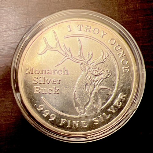 Monarch Silver Buck Collector Coin 1 Oz .999 Fine Silver Medal Vintage ...