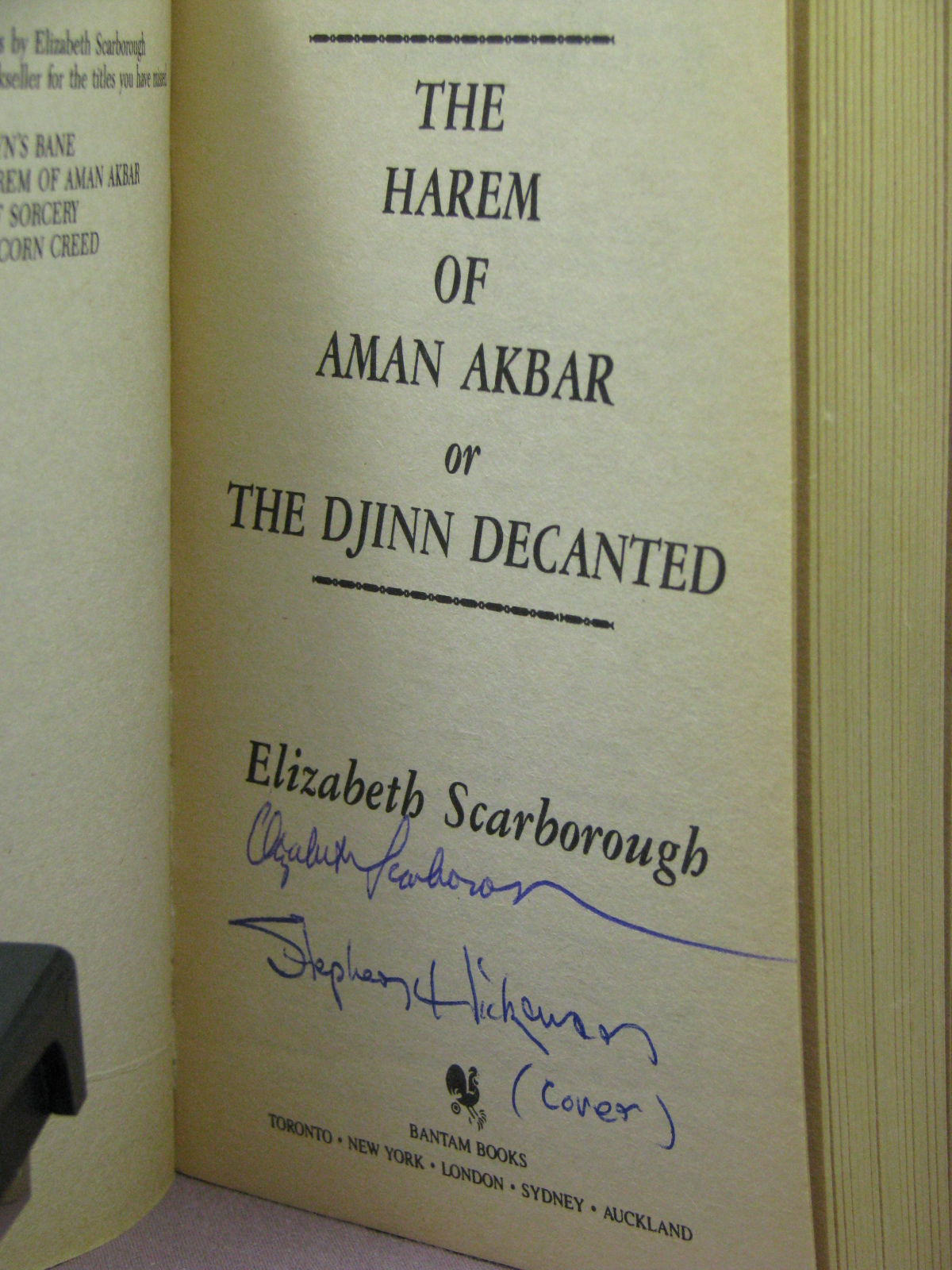 1st,signed by 2, The Harem of Aman Akbar by Elizabeth Ann Scarborough ...
