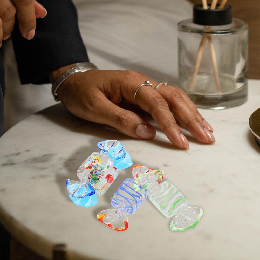 4PCS Candy Glass Faux Candy Wedding Candy Decoration Glass Sweets ...