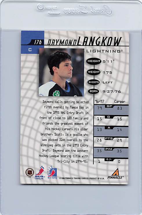 1997/98 Be A Player #176 Daymond Langkow Lightning Signed Auto *G6869 ...