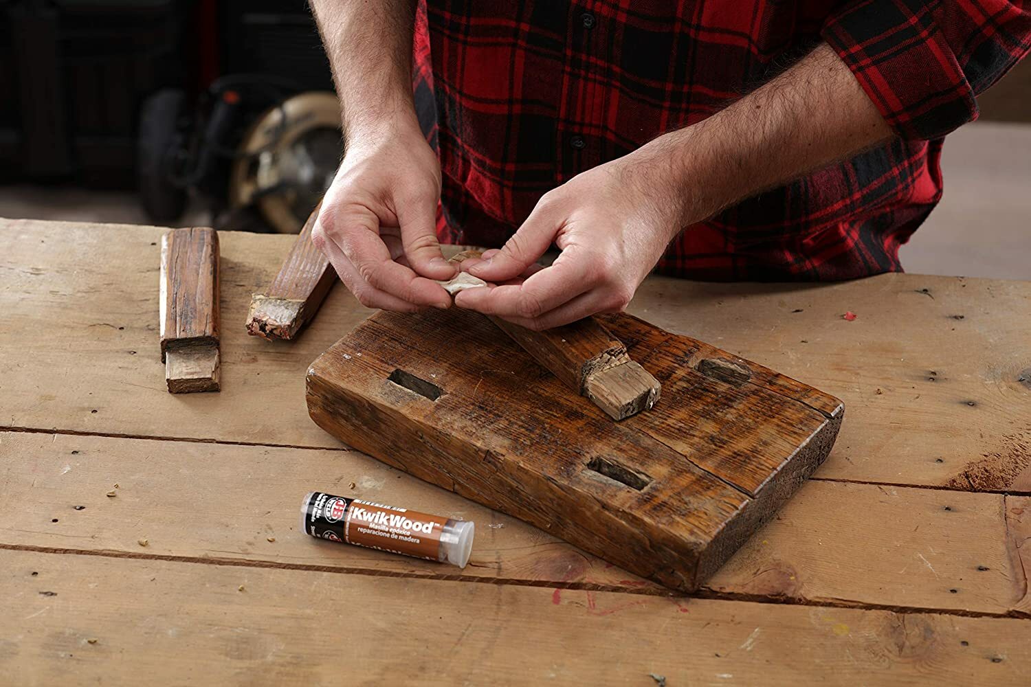 J-B Weld 8257 KwikWood Wood Repair Epoxy Putty Stick- 3.5 inch, Tan | eBay