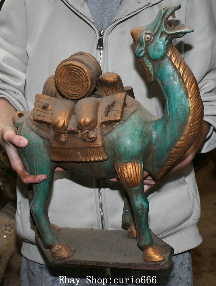 17.7''Old China Dynasty Tang San Cai Porcelain Camel llama Animal ...