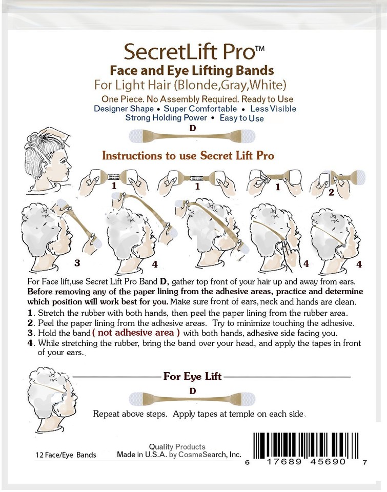 Secret Lift Pro - Face and Eye Lift (Light Hair) Facelift Tapes and ...