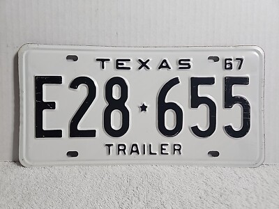 Vintage 1967 Texas Trailer License Plate | eBay