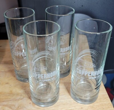 Lot 4 RedHook CopperHook Spring Ale Tall Etched Beer Pint Glasses | eBay