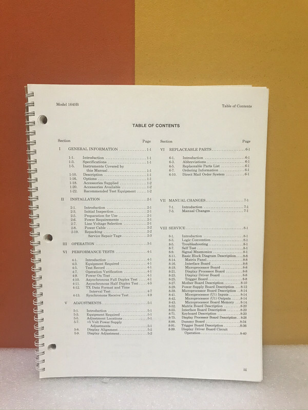 HP 1640B Serial Data Analyzer Service Manual | eBay