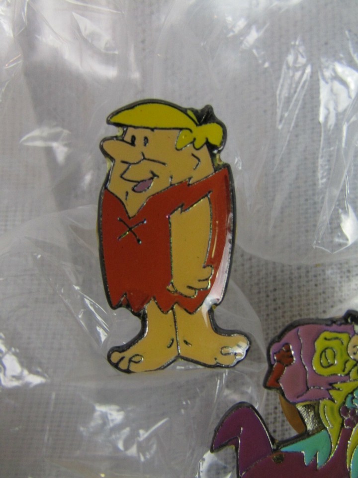 Lot VTG 90s Hanna Barbara Flintstones Fred Barney Enamel Lapel Hat Pin ...